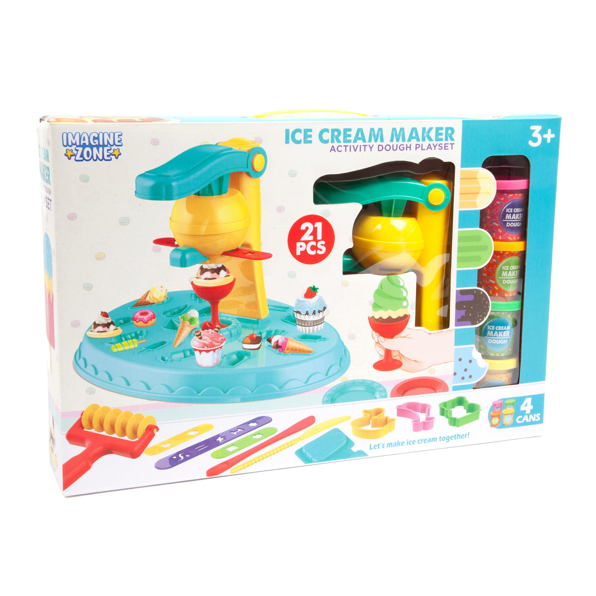 21-Piece Ice Cream Maker Activity Dough Playset – World Tech Toys