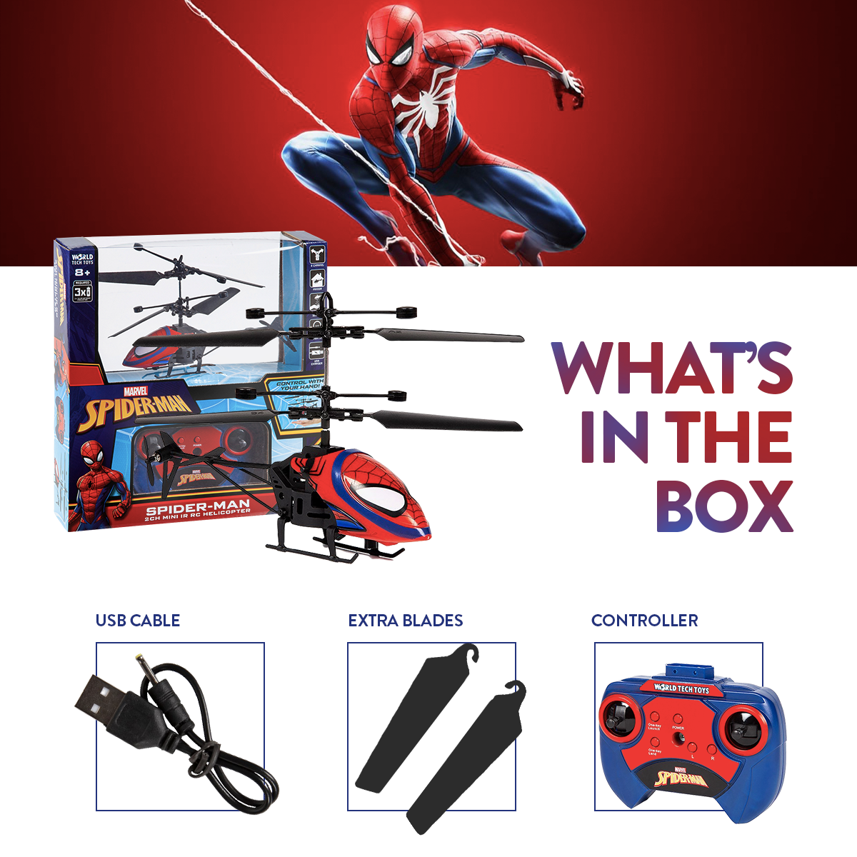 Spider-Man IR Helicopter | HobbyTron™ – World Tech Toys