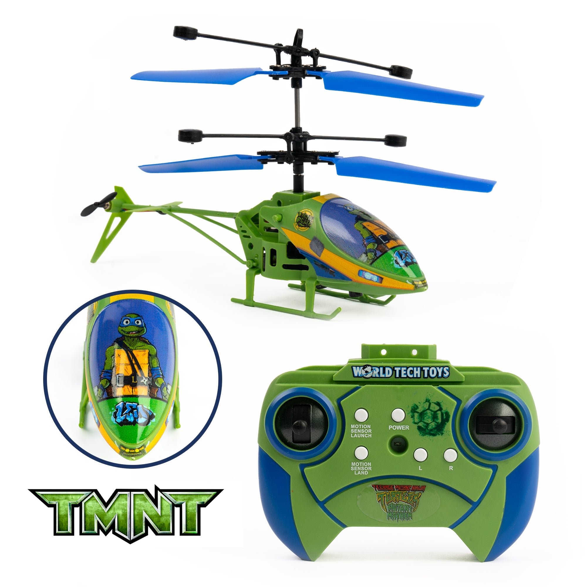 TMNT Leonardo 2CH IR Helicopter – World Tech Toys