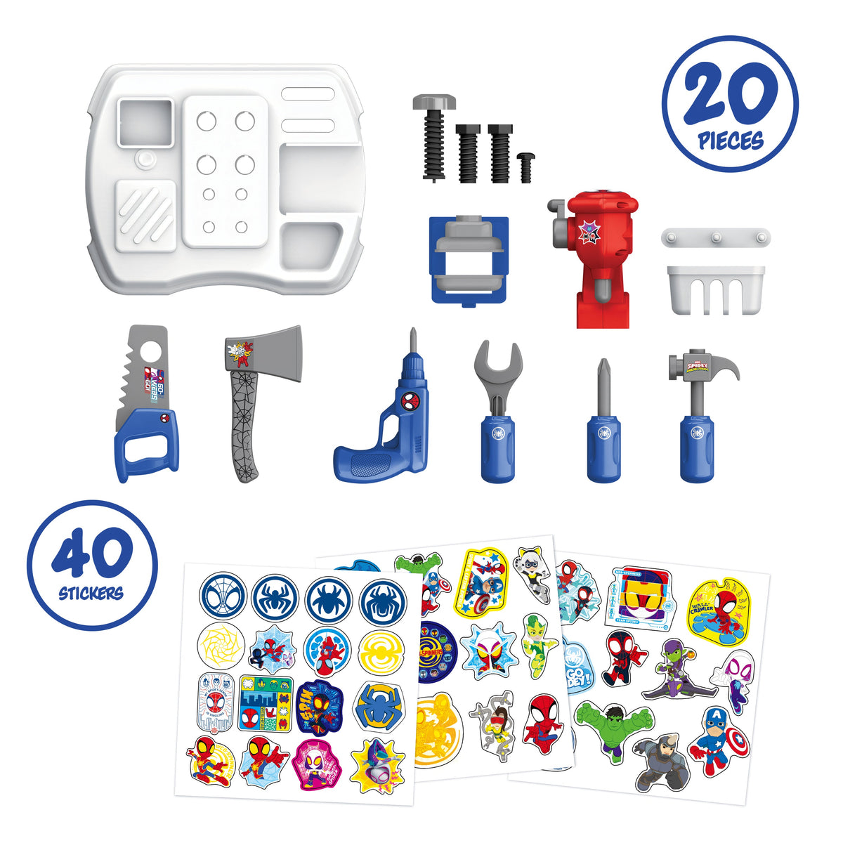 Spidey & his Amazing Friends Handyman Luggage Playset 20 Pieces – World ...