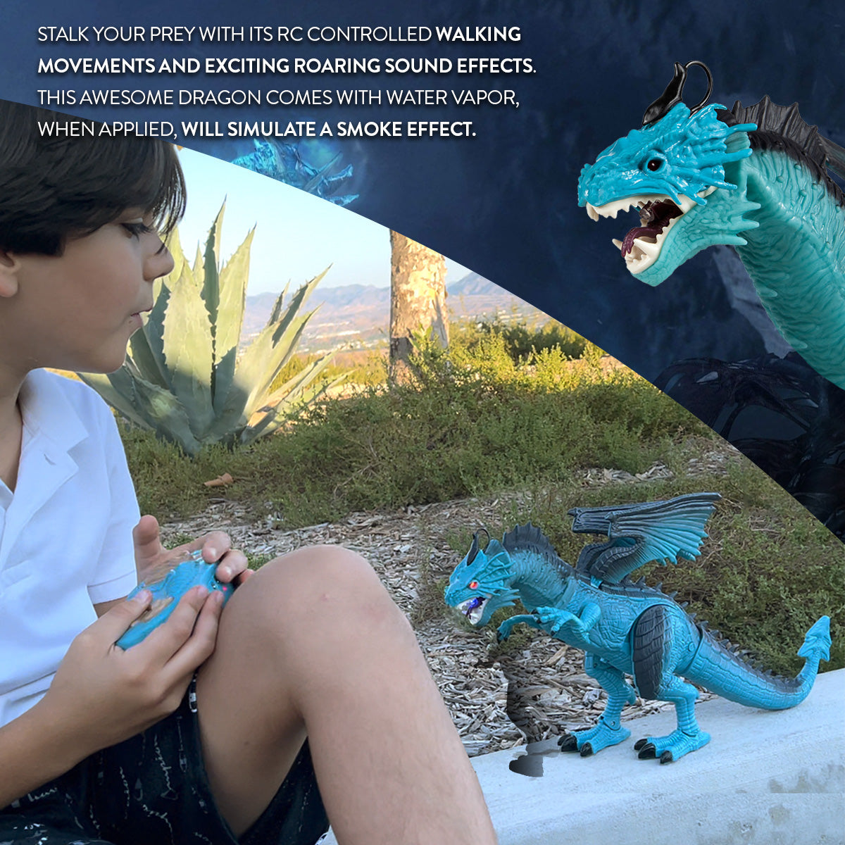 Monster World Blue RC Dragon | HobbyTron™ – World Tech Toys