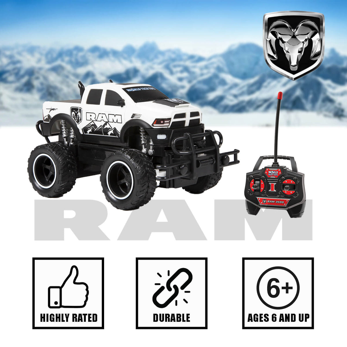 Ram 2500 RTR 1:24 Remote Control Electric RC Monster Truck – World Tech ...